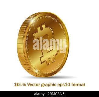 abstract, fictional bitcoin, imitation coin. Rain of 3d Golden coins ...