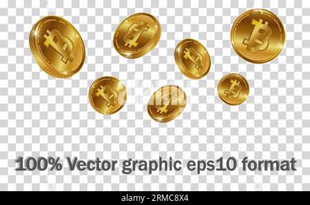 Golden abstract, fictional bitcoin, imitation coin. Crypto currency ...