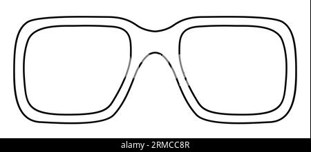 Angular frame glasses fashion accessory illustration. Sunglass front ...
