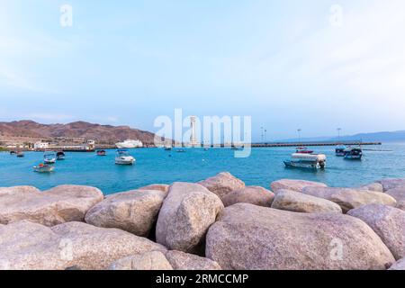 Aqaba bay, Aqaba marina, port in Jordan Stock Photo - Alamy