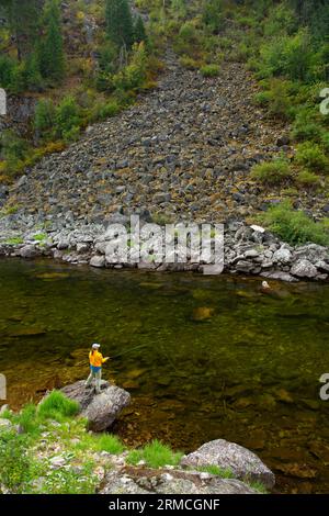 Fly fishing, Lochsa Wild and Scenic River, Clearwater National Forest ...