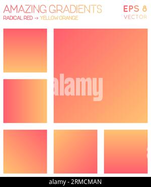 Colorful gradients in radical red, banana mania color tones. Actual ...