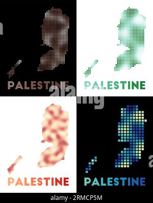 Israel map. Map of Israel in dotted style. Borders of the country ...