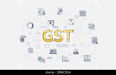 gst goods and services tax concept with icon set template banner with ...