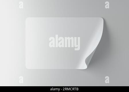 Rectangular white sticker with rounded edges Stock Photo - Alamy