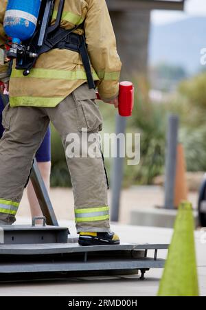 Fire fighter training course Stock Photo - Alamy