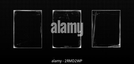 Distressed edge photos set isolated on transparent background. Vector ...