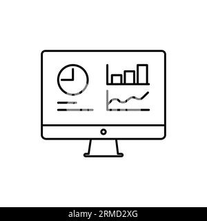 Admin line icon dashboard. Simple outline style. Template panel user, data analysis, agency ...