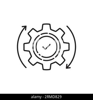 thin line easy operation process like team work icon. linear trend ...
