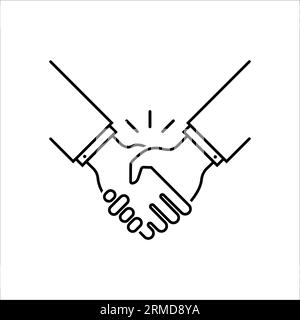 black handshake or shakehand icon like badly deal. flat style trend ...
