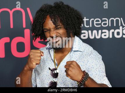Austin Creed arrives at the Streamy Awards on Sunday, Aug. 27, 2023, at ...