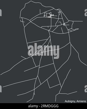 Street roads map of the AUBIGNY COMMUNE, AMIENS Stock Vector Image ...