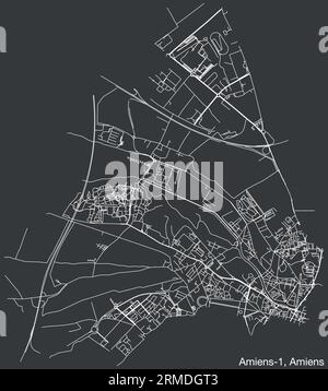 Street roads map of the AMIENS-3 CANTON, AMIENS Stock Vector Image ...