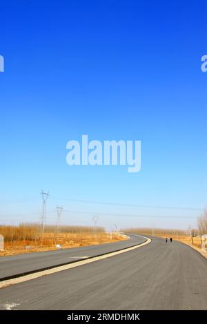 yet passable highway, in the north, China Stock Photo - Alamy