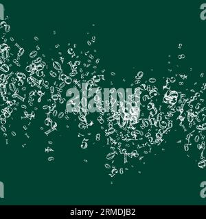 Scattered numbers. White chalk digits flying chaotic. Back to school ...