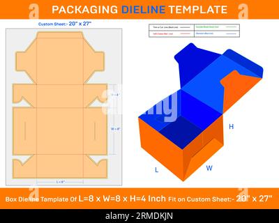 Cardboard square cake box square display cake box dieline template and ...