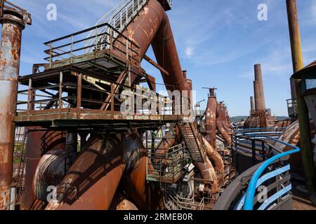 Fully preserved ironworks at museum Völklinger Hütte, Unesco World ...
