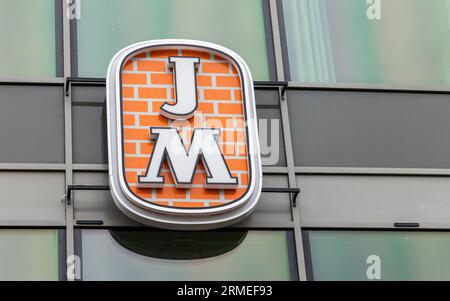 Signs and symbols, JM AB logo, Uppsala, Sweden Stock Photo - Alamy