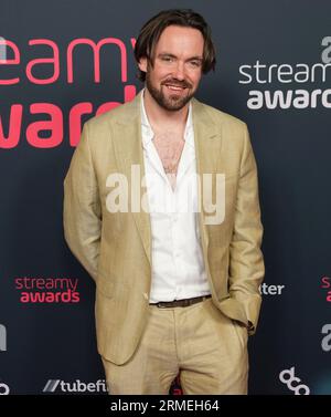 Brian McManus arrives at the Streamy Awards on Sunday, Aug. 27, 2023 ...