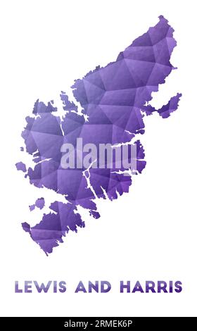 Vector polygonal Lewis and Harris map. Vibrant geometric island in low ...