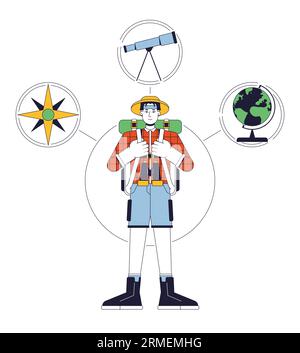 Explorer archetype flat concept vector illustration Stock Vector Image ...