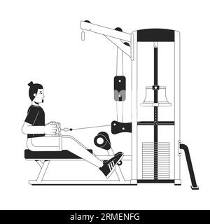 Man exercising on cable machine icon, comics style Stock Vector Image ...