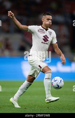 Samuele Ricci of AC Milan in action during the Serie A football match ...