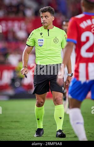 Referee Jesus Gil Manzano seen in action during the LaLiga EA Sports ...