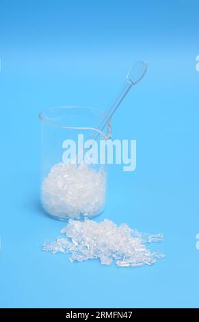 Sodium thiosulfate, chemical structure. Blue skeletal formula on white ...