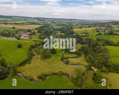 Aerial drone photo of the Geuldal which is a beautiful area near the ...