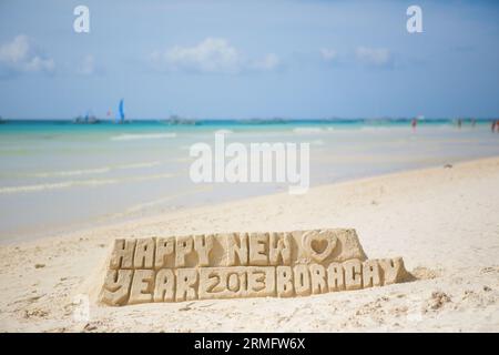 Christmas sand castle on Boracay, Philippines Stock Photo - Alamy