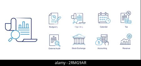 Fiscal Year Vector Icons. Financial year vector icons. Accounting year ...