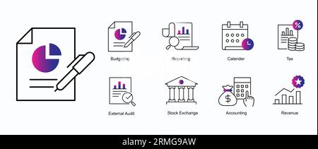 Fiscal Year Vector Icons. Financial year vector icons. Accounting year ...