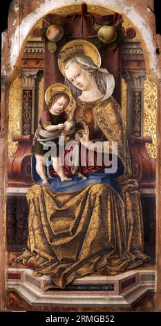 Madonna enthroned with baby Jesus - Enthroned Virgin Mary with the ...