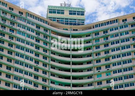 Havana, Cuba, 2023, Detail of the Focsa building (green Stock Photo - Alamy