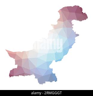 Low poly map of Pakistan. Geometric illustration of the country ...