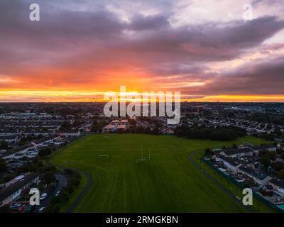 Red sky sunset over Donaghmede Stock Photo - Alamy