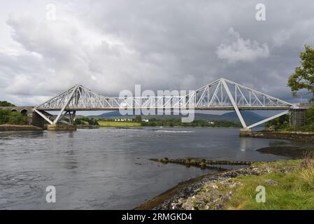 The Falls of Lora, underneath the Connell bridge that spans the outflow ...