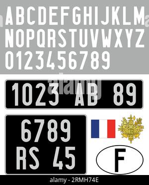 France car plate, letters, numbers and symbols Stock Vector Image & Art ...