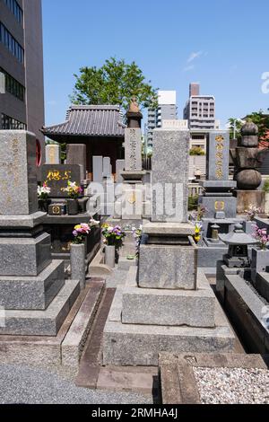Japan, Fukuoka. Urban Cemetery Gravestones Stock Photo - Alamy
