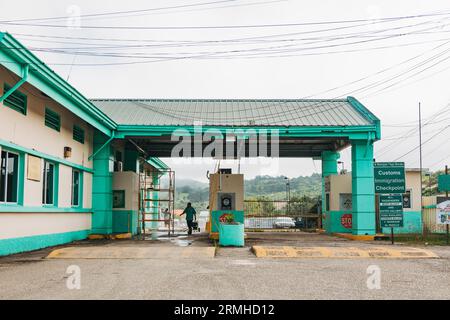 The Belizean border crossing station at the land border with Guatemala ...
