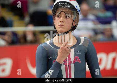 Chloe Dygert before her world championship ride in the women's ...