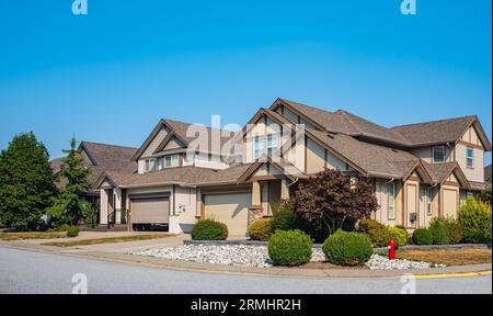 Luxury houses exterior in Vancouver Canada. Big modern houses with ...