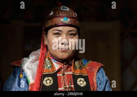 Ulaanbaatar, Tuv, Mongolia - August 20, 2023: Torguud woman portrait ...