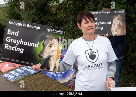 League Against Cruel Sports protesting at the Oxford Stadium where ...