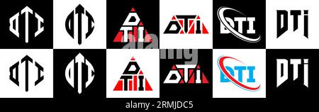DTI letter logo design with polygon shape. DTI polygon and cube shape ...