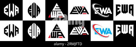 EWA, EWA logo, EWA letter, EWA polygon, EWA hexagon, EWA cube, EWA ...