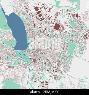 Ternopil City (Ukraine) map vector illustration, scribble sketch City ...