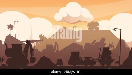 quarry pit cartoon vector illustration Stock Vector Image & Art - Alamy