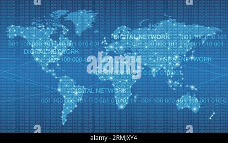 Vector Global Telecommunications Network System Concept Illustration ...